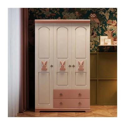 China Cute Animal Decoration Solid Wood Wardrobe for Home Furniture and Eco-friendly Design for sale
