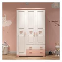 China Cute Animal Decoration Solid Wood Wardrobe for Home Furniture and Eco-friendly Design for sale