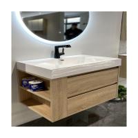 China Hotel Bathroom Furniture Custom Size Waterproof Vanity Floor Mounted and Space-saving for sale
