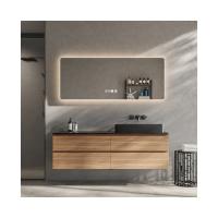 China Custom Floating Bathroom Vanity Set with Sink and Lacquer Door Panel Surface Treatment for sale