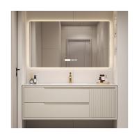 China Modern Style Wall Hung Vanity with Mirror and Basin in Luxury Hotel Bathroom Cabinets for sale