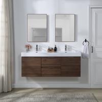 China Modern Style Wall Hung Vanity with Mirror and Basin in Luxury Hotel Bathroom Cabinets for sale