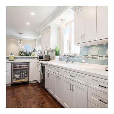 China Modern White Shaker Acrylic RTA Kitchen Pantry Cabinet with Magic Corner Design Style for sale