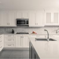 China Modern White Shaker Acrylic RTA Kitchen Pantry Cabinet with Magic Corner Design Style for sale
