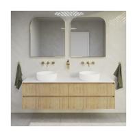 China Modern Wood Bathroom Vanities Double Sink Waterproof Bathroom Cabinet for Apartment for sale