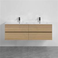 China Modern Wood Bathroom Vanities Double Sink Waterproof Bathroom Cabinet for Apartment for sale