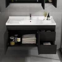 China Black Bathroom Vanities with Floating Vanity Cabinet and Custom Bath Set Organizer for sale