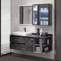 China Black Bathroom Vanities with Floating Vanity Cabinet and Custom Bath Set Organizer for sale