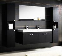 China Black Bathroom Vanities with Floating Vanity Cabinet and Custom Bath Set Organizer for sale