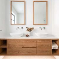 China MDF Carcase Hotel Washroom Furniture Luxury Bathroom Vanity Cabinet with Smart Mirror for sale