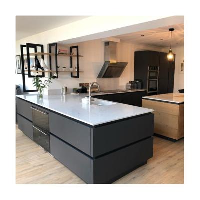 China E1 Particleboard Home Modular Ready Made Cabinet Design with Quartz Stone Countertop for sale