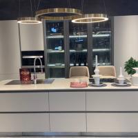 China E1 Particleboard Home Modular Ready Made Cabinet Design with Quartz Stone Countertop for sale