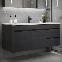 China Modern Style Germany Black Wooden Bathroom Cabinets and Vanities with Light Wash Basin for sale