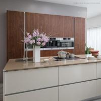 China Wooden Modular Household Kitchen with Plywood Carcass Material and Faucet Accessories for sale