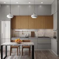 China Wooden Modular Household Kitchen with Plywood Carcass Material and Faucet Accessories for sale