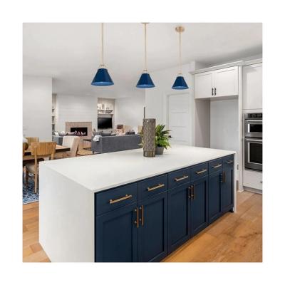 China E1 Particleboard/Plywood/MDF Carcass YALIG Blue Kitchen Cabinets with Hidden Cupboards for sale