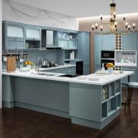 China Waterproof Fireproof Melamine Board Kitchen Cupboards Furniture Set with Modern Design for sale