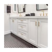 China Customized Designs 42 Inch White Shaker Bathroom Vanity LED Mirror and Cabinet Combo for sale