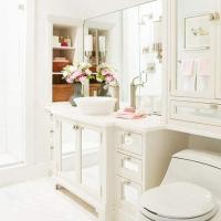 China Customized Designs 42 Inch White Shaker Bathroom Vanity LED Mirror and Cabinet Combo for sale