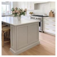 China Modern Two Tone Lacquered Finish Solid Wood Kitchen Cabinets for Apartments Custom Made for sale