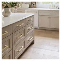 China Modern Two Tone Lacquered Finish Solid Wood Kitchen Cabinets for Apartments Custom Made for sale