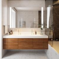 China Customized Color Double Sink Design Slate Countertop Bathroom Cabinets and Vanities for sale