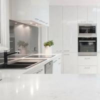 China Carcass Material E1 Particleboard Modern Kitchen Furniture Cupboard Set by YALIG for sale