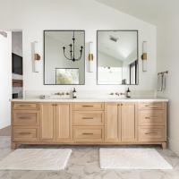 China 30-48 Inch MDF Cabinet Standing Vanity Chinese Bathroom Vanity with Sink and Mirror for sale