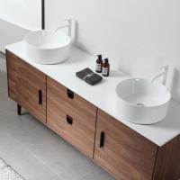 China 30-48 Inch MDF Cabinet Standing Vanity Chinese Bathroom Vanity with Sink and Mirror for sale