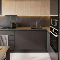 China YALIG Melamine Designs Standard Overlay Armoire De Cuisine for Sophisticated Kitchens for sale