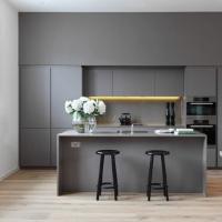 China Customized I Shaped Kitchen Modular Cabinet 2024 with Melamine Board Carcase Material for sale
