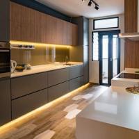 China Customized I Shaped Kitchen Modular Cabinet 2024 with Melamine Board Carcase Material for sale