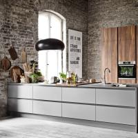 China Australia Design Modular Kitchen Cabinet with Eased Edge Countertop and Spitze Design for sale