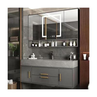 China Smart Mirror Touch Screen LED Lighted Salon Wall Cabinet with Mirror in Bathroom for sale