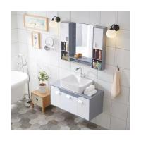 China End Luxury Modern Design 28 72 inch Fluted PVC Membrane Narrow Floating Bathroom Vanities Cabinet Set for sale