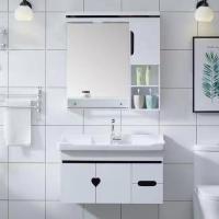 China End Luxury Modern Design 28 72 inch Fluted PVC Membrane Narrow Floating Bathroom Vanities Cabinet Set for sale