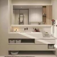 China End Luxury Modern Design 28 72 inch Fluted PVC Membrane Narrow Floating Bathroom Vanities Cabinet Set for sale