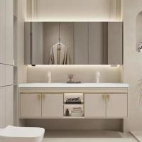 China Plywood Carcase Bathroom Vanity Cabinet Set with Modern Design and Sintered Stone Top for sale