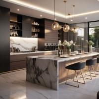 China Modern Simple Design Kitchen Furniture with Customized Veneer Color Custom Selection for sale
