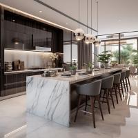 China Modern Simple Design Kitchen Furniture with Customized Veneer Color Custom Selection for sale