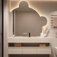 China PVC Bathroom Hotel Vanity with Double Sinks and Handle-Free Design 38-46 in Width for sale