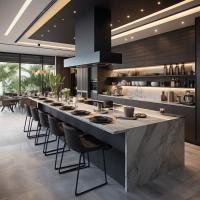 China European Style American High End Marble Sintered Stone Glass Lacquer Kitchen Cabinet for sale