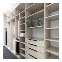 China Wood Grain Color Walk-In Armoire for Customer's Drawings and Multi-Storage Needs for sale