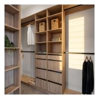 China Wood Grain Color Walk-In Armoire for Customer's Drawings and Multi-Storage Needs for sale