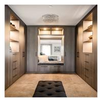 China Wood Grain Color Walk-In Armoire for Customer's Drawings and Multi-Storage Needs for sale