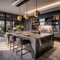China Modular Kitchen Cabinets Matte Grey Custom Design Kitchen Furniture with HDF Door Material for sale