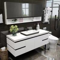 China Slim Bathroom Storage Floor Cabinet with Handle-Free Design and Countertop Included for sale