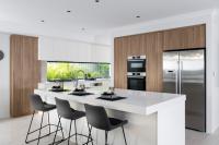 China Custom Luxury Kitchen Furniture with Italian Designs Countertop Material Quartz Stone for sale