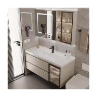 China Modern Wooden LED Lighted Bathroom Cabinet with Mirror in Customized Color and Width 38-46 for sale