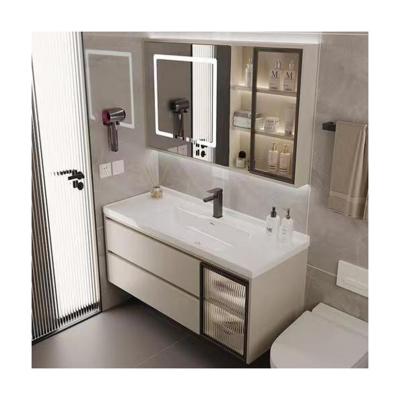 China Modern Wooden LED Lighted Bathroom Cabinet with Mirror in Customized Color and Width 38-46 for sale